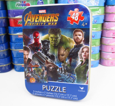 Marvel Avengers Infinity War Mini Puzzle w/ 48 Pieces & Collectible Tin ...