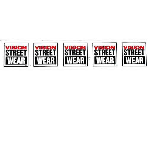 Vintage 1980’s Vision Street Wear Sticker Strip in Red, Black & White ...