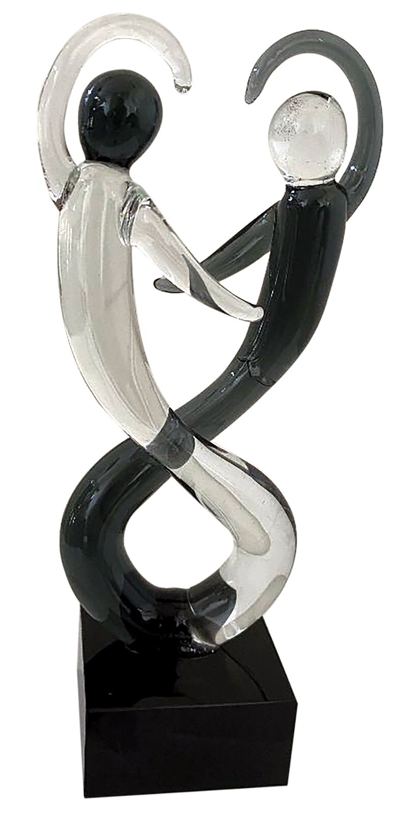Hand Blown Glass Dancing Couple Statue, Handmade Ornaments Xmas ...