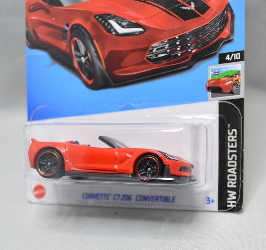 Hot Wheels Red Corvette C7 Z06 Convertible 4/10 Mattel #34 B2 | eBay