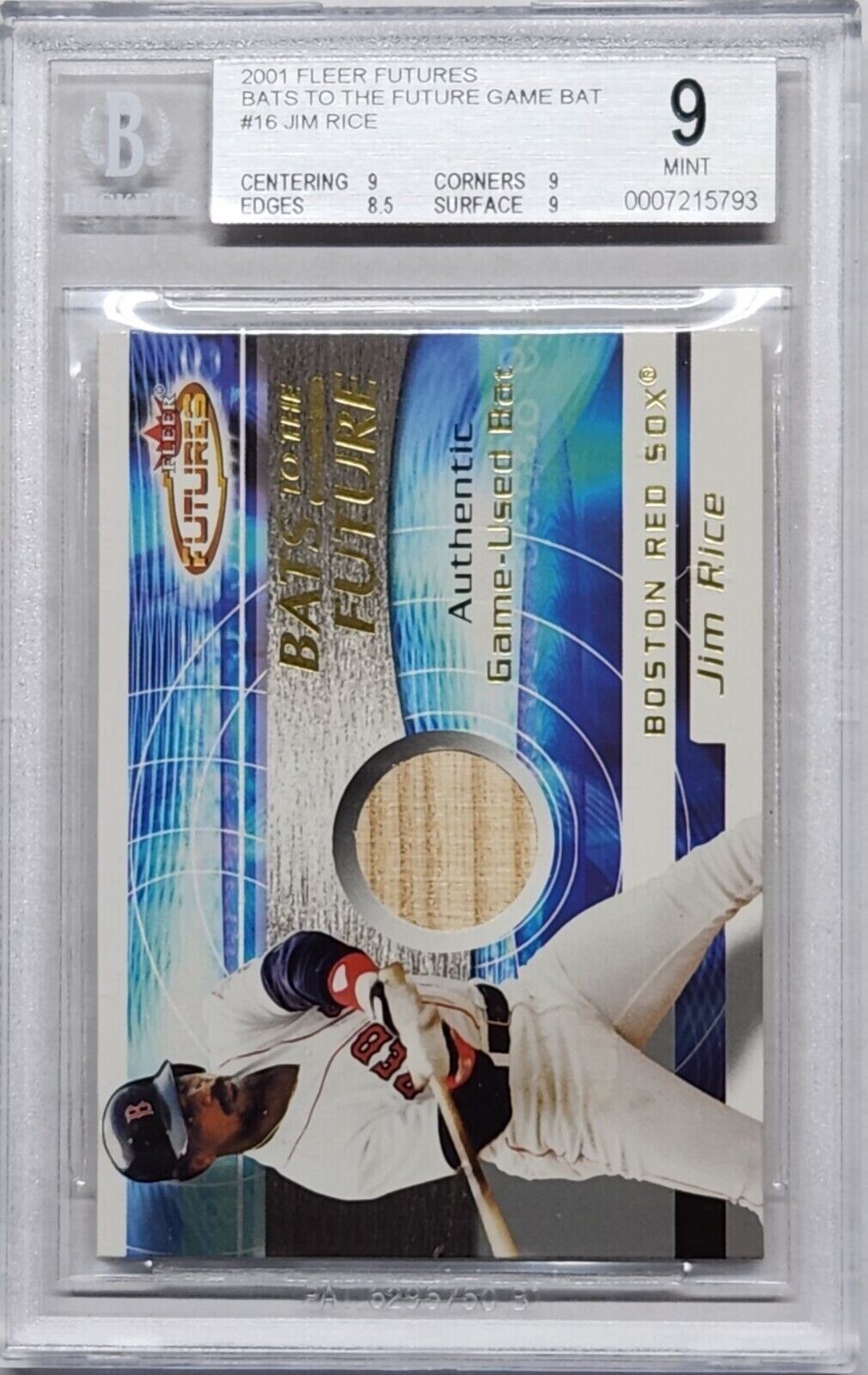 2001 Fleer Futures JIM RICE Bats to the Future BGS 9 MINT POP 1 🚨SUPER ...