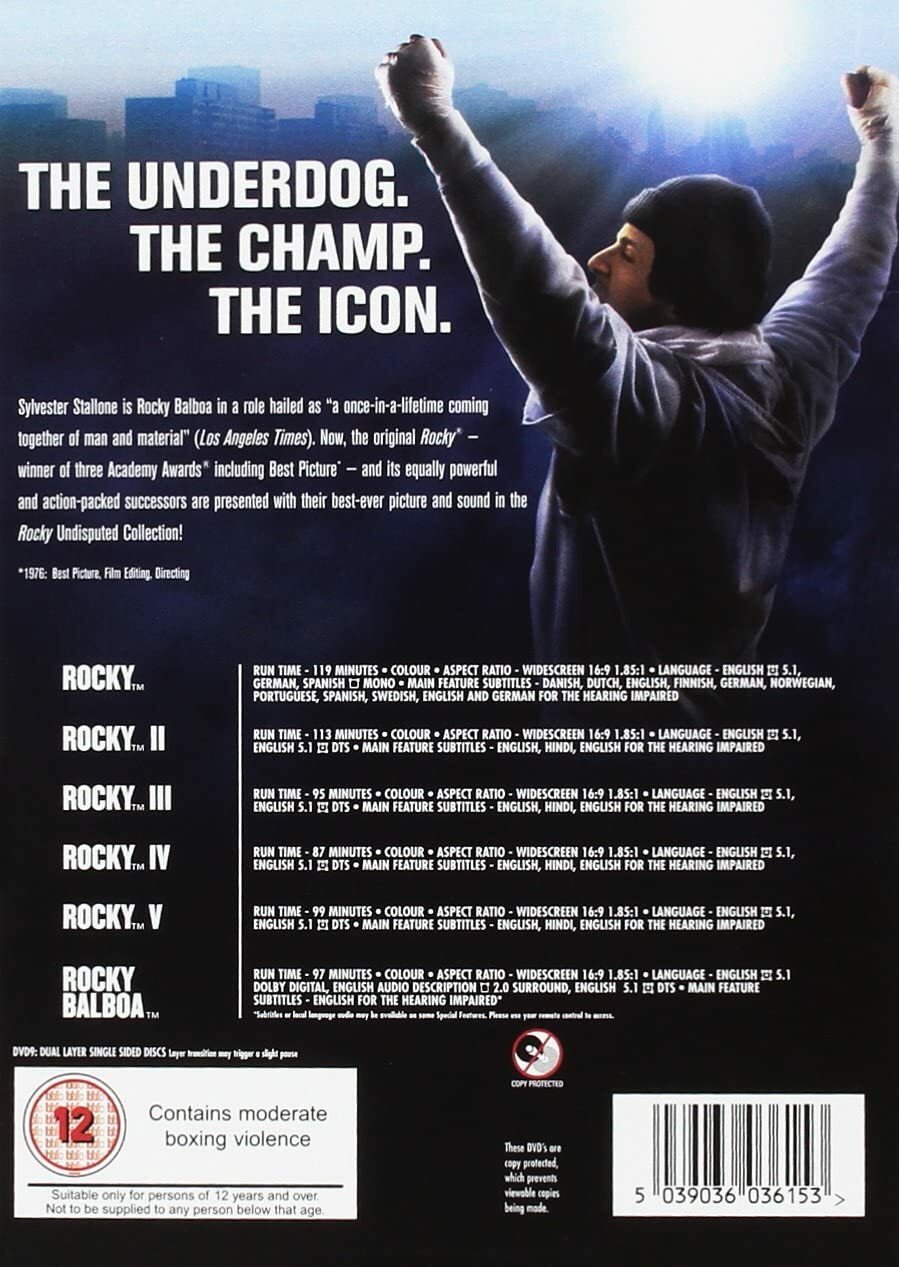 ROCKY - THE UNDISPUTED COLLECTION (6 Disc Box Set) - ***BRAND NEW DVD ...