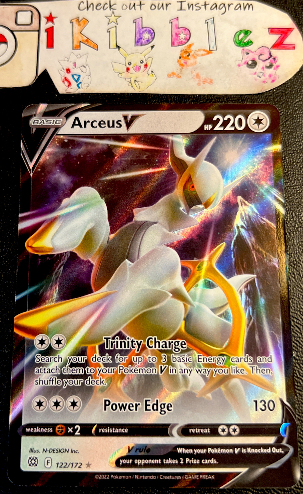 Arceus V 122/172 NM Full Art Ultra Rare Brilliant Stars Pokemon Card ...
