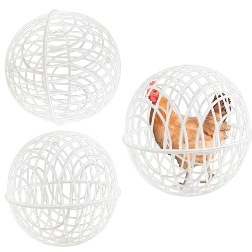 3pcs Chicken Ball Cage Movable Chicken Orb Ball Cage Pet Safety For ...