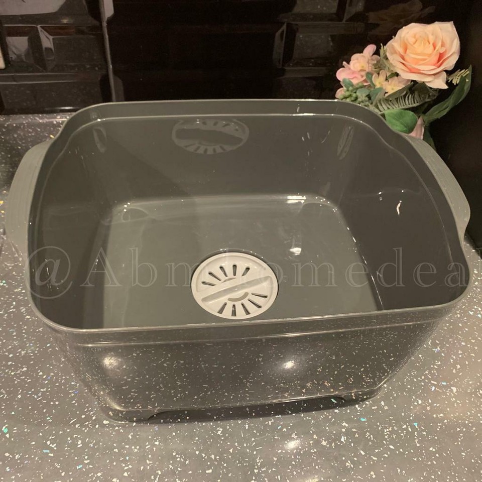 Wash & Drain Bowl Washing Up Bowl With Drain Plug Kitchen Sink ...