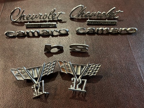 1967 Chevy Camaro RS 327 Emblem Set for Fenders, Trunk, Hood Header 12 ...