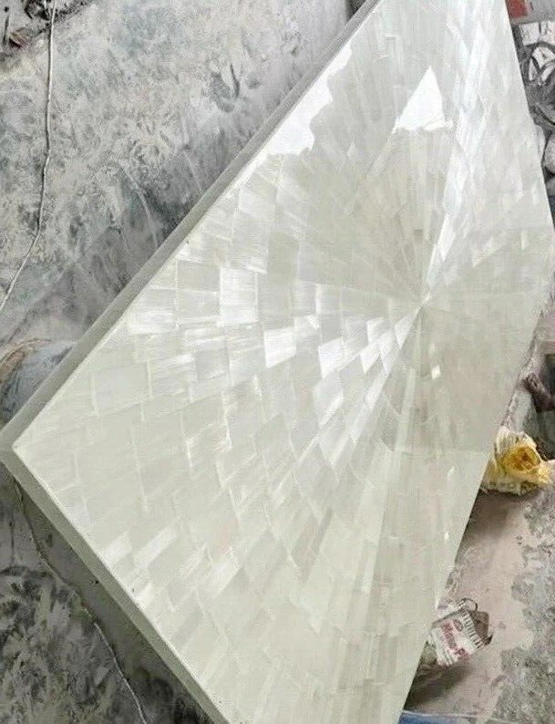 Selenite Table Top, Selenite Dining Table, Sunburst Table Top, Home ...