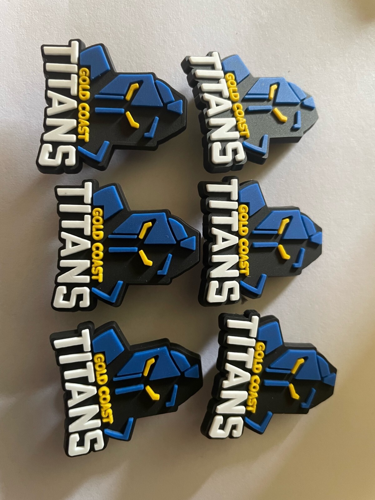 6 x SPORT SHOE CHARMS for CROCS & Jibbits NRL Rugby League Football ...