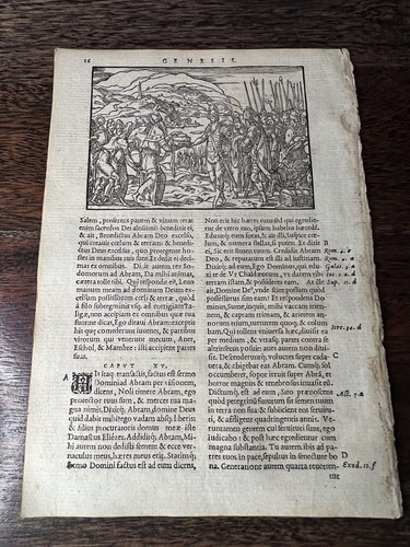 1558 Latin Bible Leaf, From Genesis, Beautiful Woodcut RARE | eBay