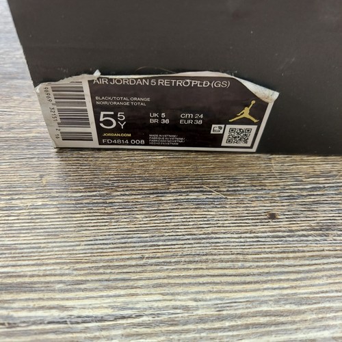 Air Jordan 5 Retro Plaid Patchwork Black Sneakers Size 5.5Y / 7W BNIB ...