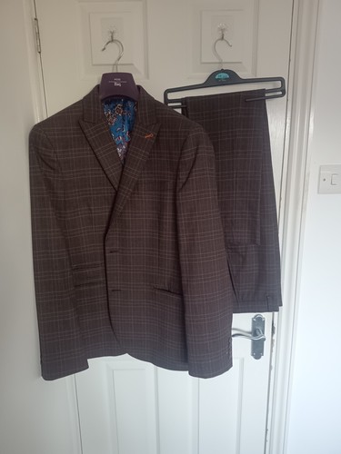 Mens M&S 2 Piece Suit 44 Inch Chest Slim Fit 34 Waist Extra Trousers ...