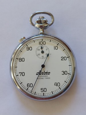 Aristo Mechanical Stopwatch Hundred Second Timer Stainless Steel Runs ...