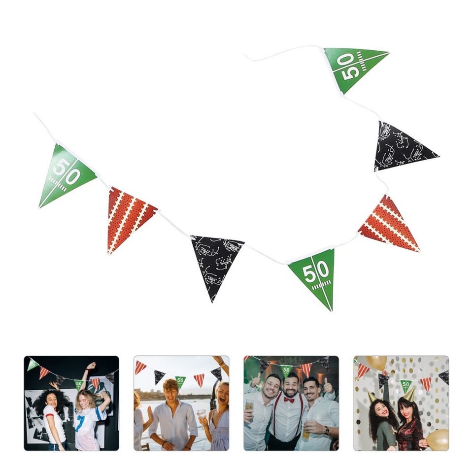 Football Party Pennant String Flags Birthday Banner Banners Garland ...
