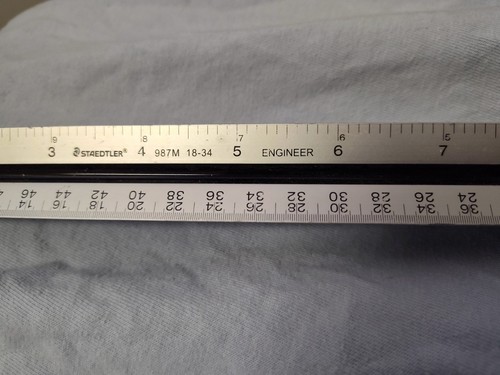Staedtler 987M 18-34 Engineer Triangle Scale w/both US & Metric ...