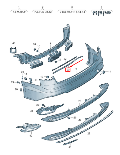 NEW AUDI A4 AVANT B9 REAR BUMPER SECURING STRIP 8W0807900B NO DUTY TO ...