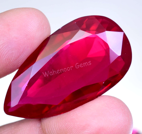 Natural Blood Red Ruby 86.40 Ct Mozambique Pear AGL Certified Loose ...