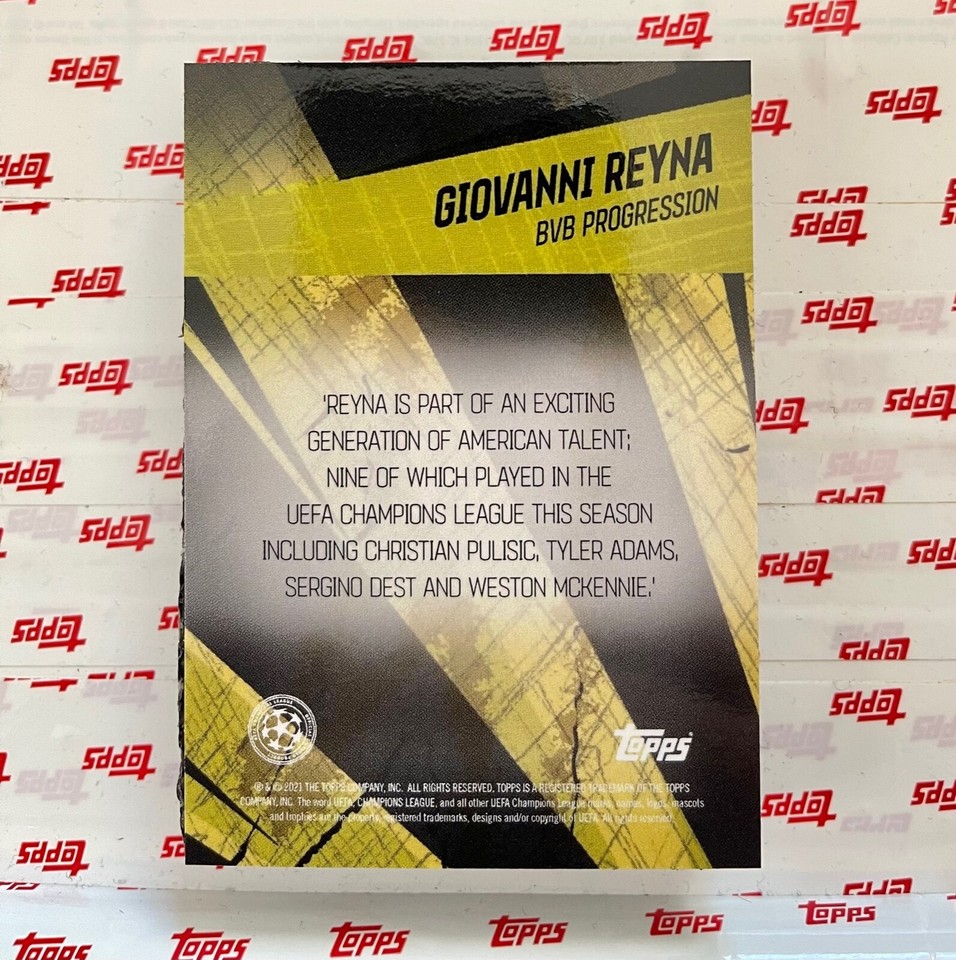2021 Topps X Giovanni Reyna American Dream GIO REYNA BVB Progression ...