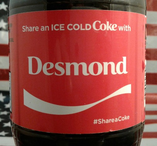 Share A Coke With Desmond 2017 Limited Edition Personalized Coca-Cola ...