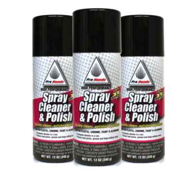 PRO HONDA SPRAY CLEANER & POLISH 3 CANS 12 OZ MOTORCYCLE HIGH ...