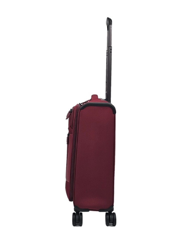 Lightweight Burgundy Suitcases 4 Wheel Luggage Travel Cases Soft Big ...