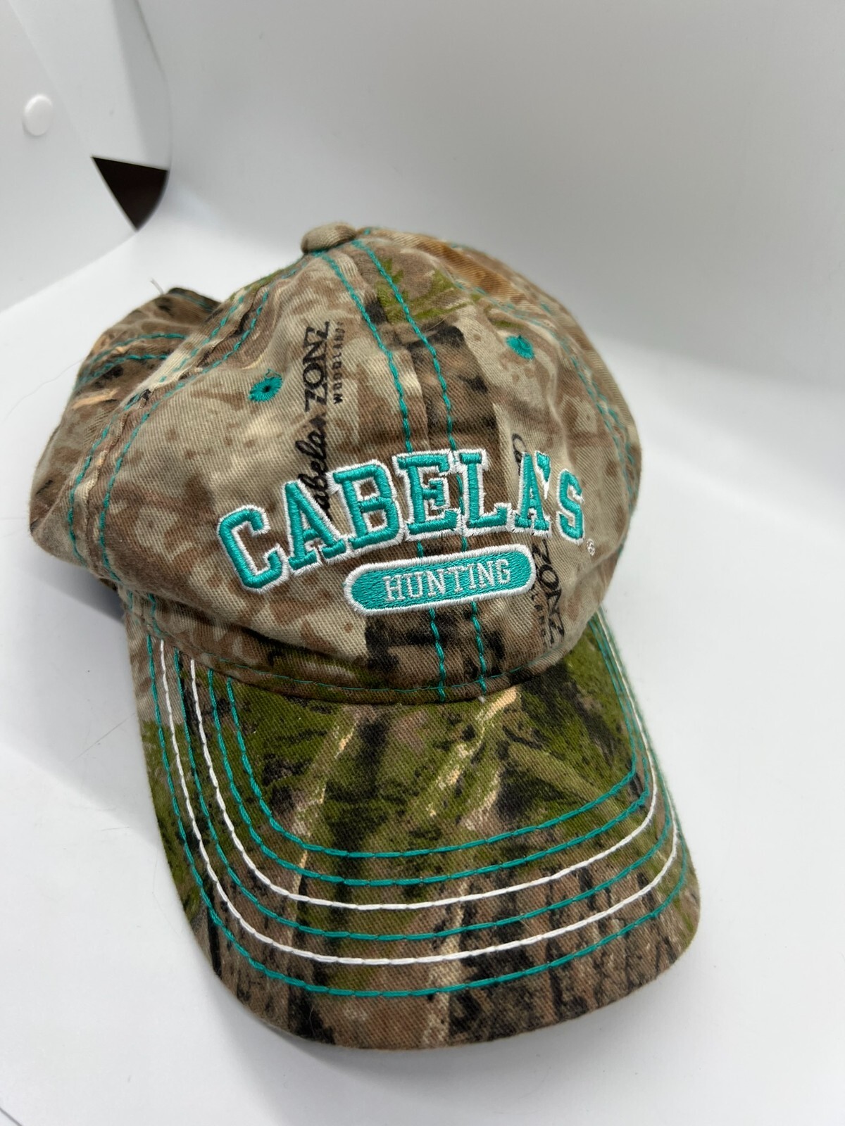 Cabelas Womens Baseball Woodland Hunting Hat Cap Camo Teal adjustable ...