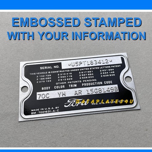 1955 1956 1957 FORD DOOR TRIM CODE OPTION DATA PLATE TAG CROWN VICTORIA ...