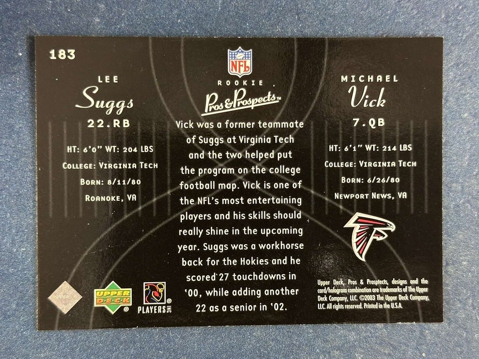 2003 UD Pros & Prospects #183 Michael Vick/Lee Suggs Falcons /1800 | eBay