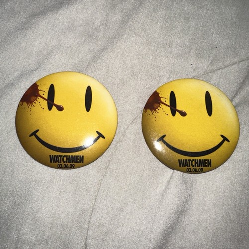 Watchmen Smiley Face Movie Pin Button 2009 Promo Set Of 2 | eBay