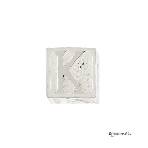 1 Sterling Silver Alphabet Initial Letter Cube Charm Bead Fit European ...