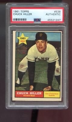 1961 Topps #538 Chuck Hiller PSA A Graded Baseball Card MLB HIGH NUMBER ...