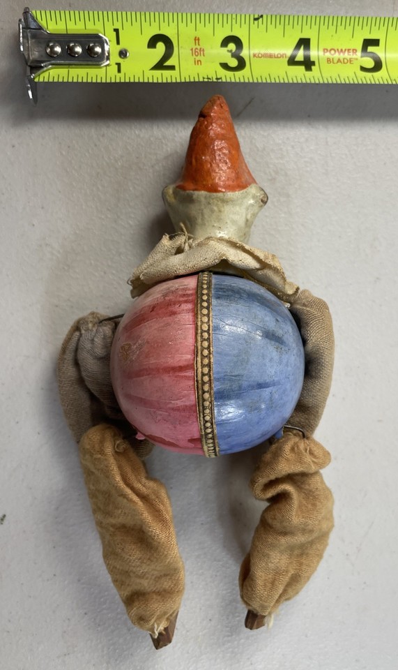 rare Rolly Poly Clown Vintage Schoenhut Circus Papier-Mache humpty ...