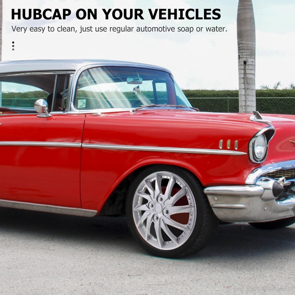 14 Inch Car Wheel Case Hubcap for Car Hub Auto Refit Accessory (Silver ...