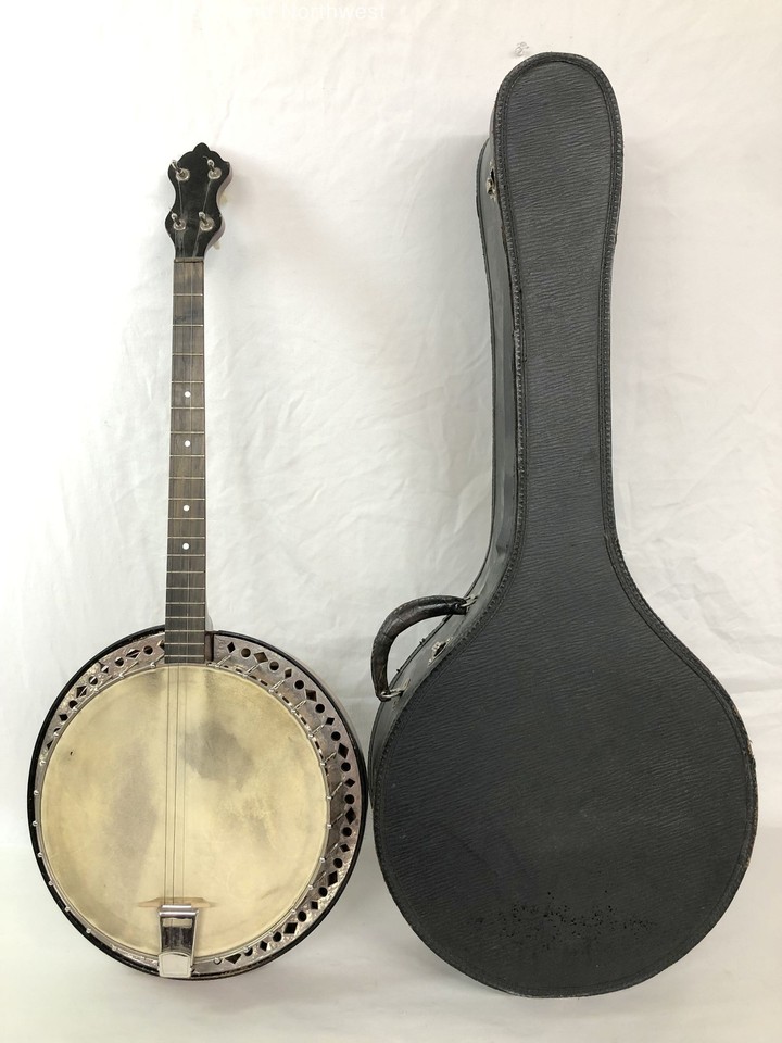 Vintage Grover 4 String Banjo with Black Hardside Case As-Is for Parts ...