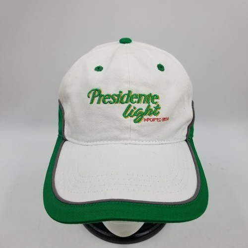 New Vintage Presidente Light Beer Hat White Green Cap Adjustable Strap ...