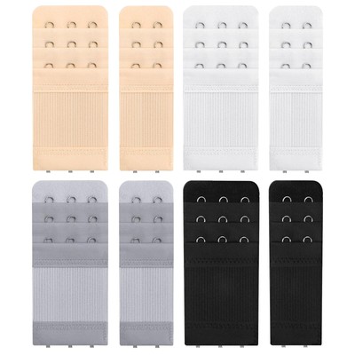 8 PCS Bra Extender Elastic Bra Extenders 2 Hooks/3 Hooks Comfortable ...