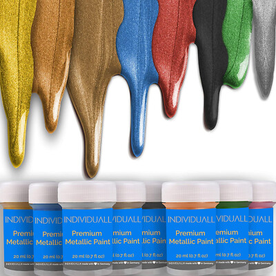 individuall Metallic Acrylic Paint Set 8 Pack 20 mL Multicolored ...