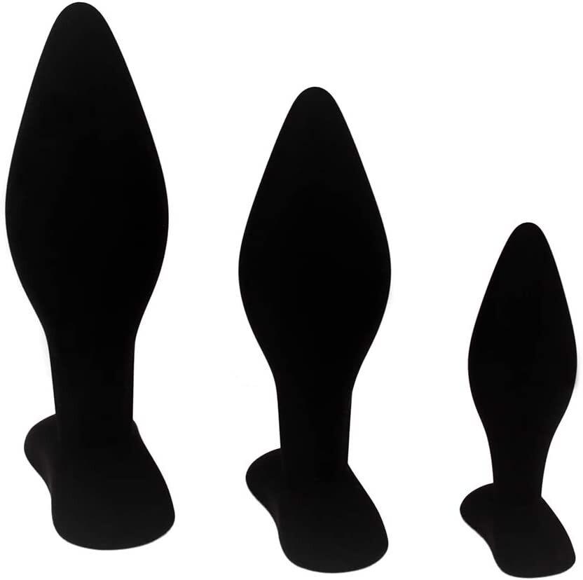 Anal Plug Training Sets, Pack of 3 Silicone Butt Plugs Trainer Kit Sex ...