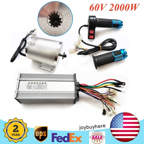 60V 2000W Electric Motor Brushless Speed Controller Conversion Kit for ...