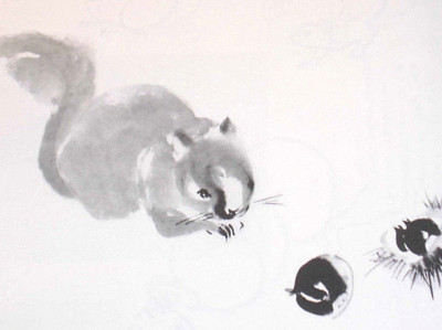 Japanese Sumi-e Drawing Sample Book Kikan Suibokuga Bessatsu 4 Animals ...