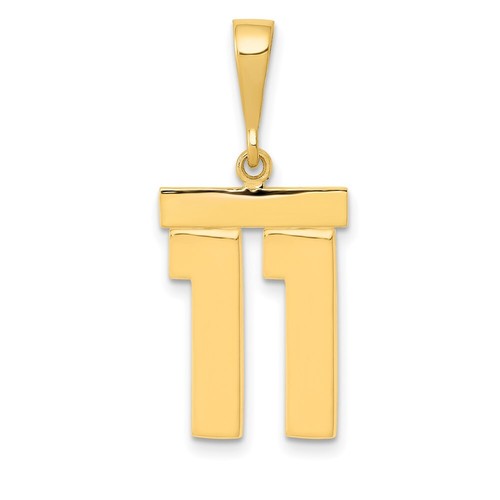 14k Yellow Gold Medium Polished Number 11 Charm Pendant Perfect Gift ...