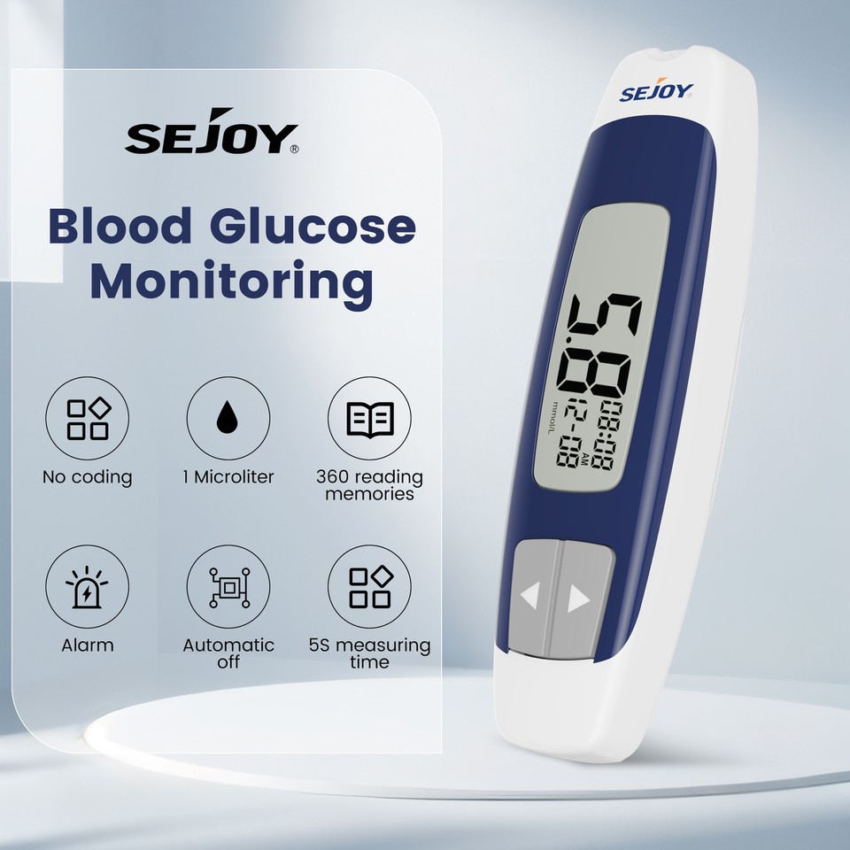 SEJOY Diabetes Sugar Meter Blood Glucose Monitor Testing Kit Lancet ...