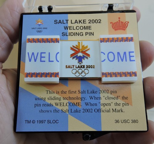 2002 SALT LAKE CITY OLYMPICS PIN Ltd Ed #0171 WELCOME SLIDER in orig ...