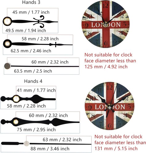 Youngtown Snap-In Clock Movement 4.5mm Shaft Continuous Sweep Quartz ...