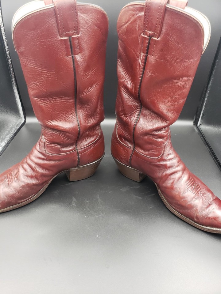 Vintage Olathe Leather cowboy boots USA Made Rare Ox Blood 12D | eBay