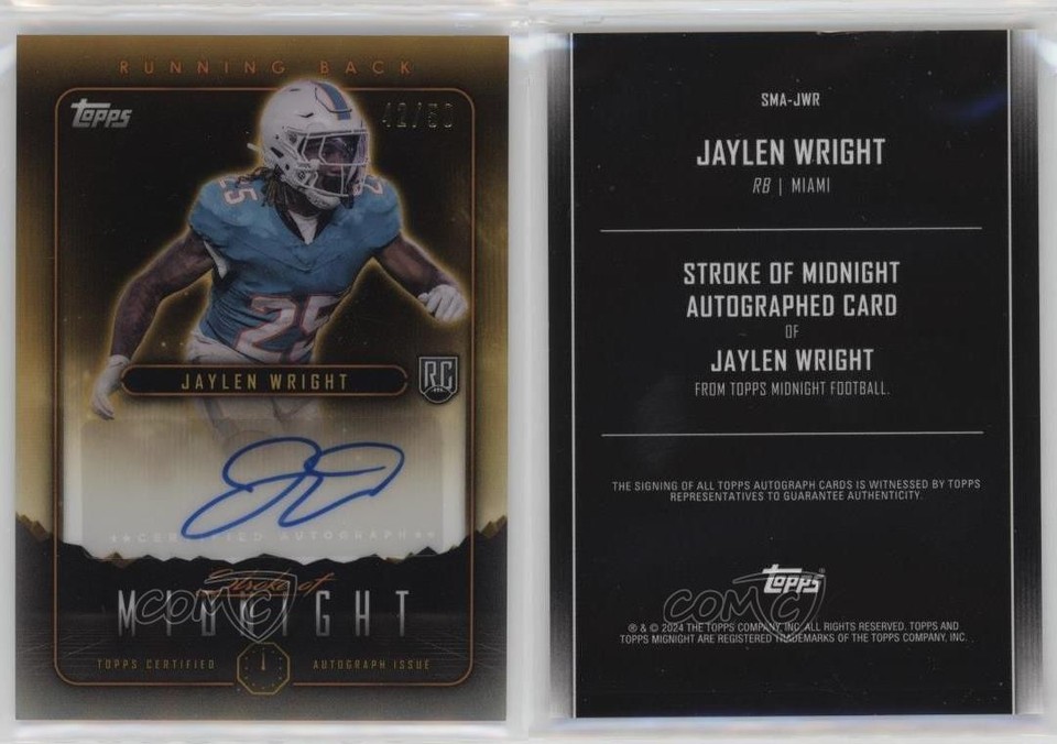 2024 Topps Midnight Stroke of Summer Solstice 42/50 Jaylen Wright Auto ...