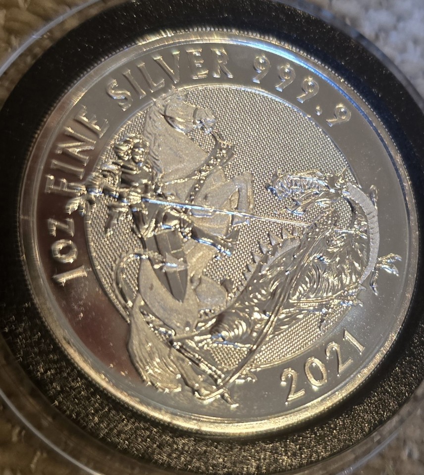 2021 George & Dragon Royal Mint Valiant 1 Oz Silver Coin BU (IN CAP) | eBay