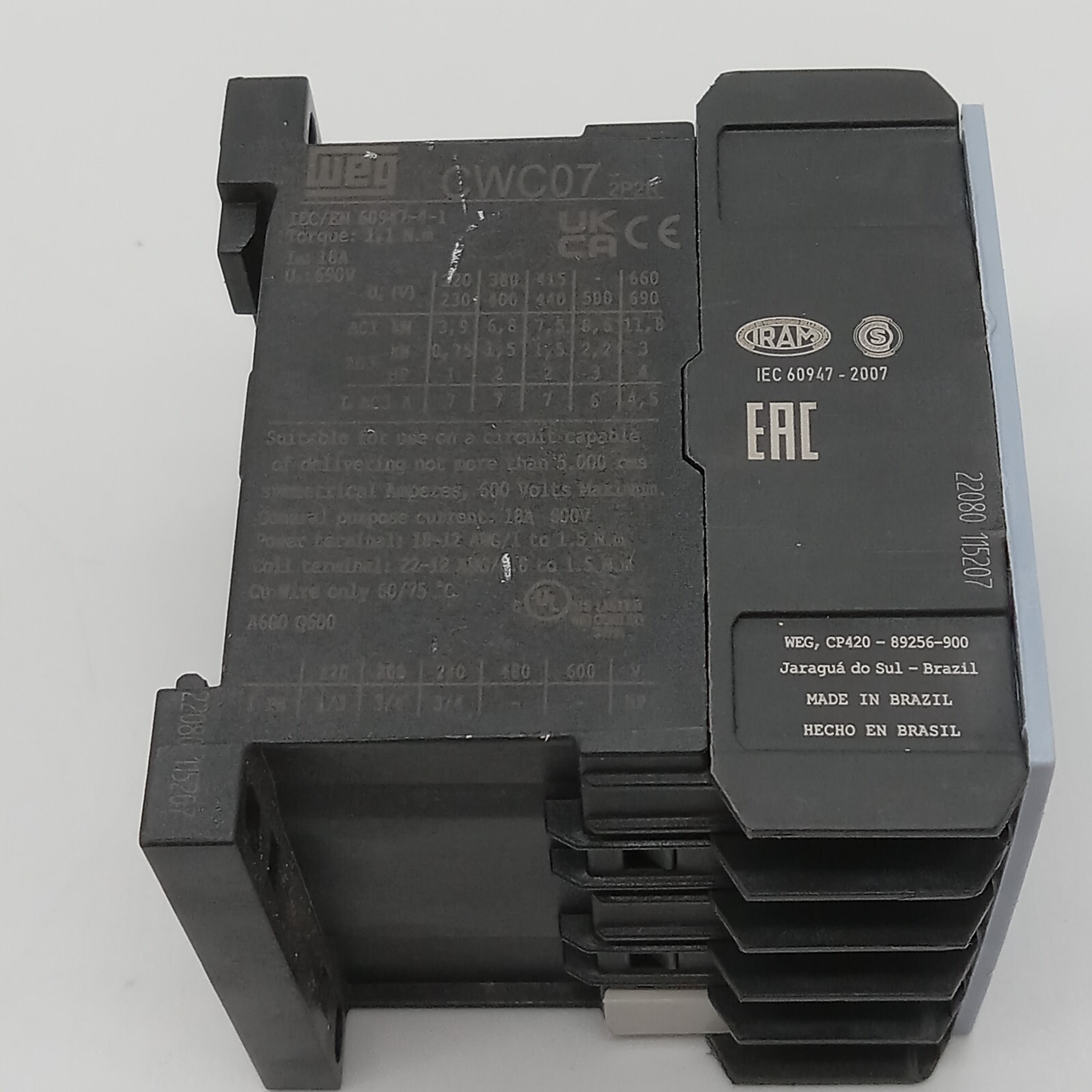 WEG CWC07.2P/2R miniature contactor for sale online | eBay