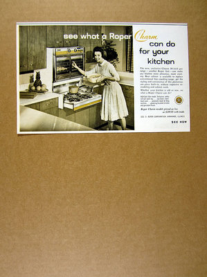 1963 Roper Charm Gas Range built-in roll-out sliding cooktop vintage ...