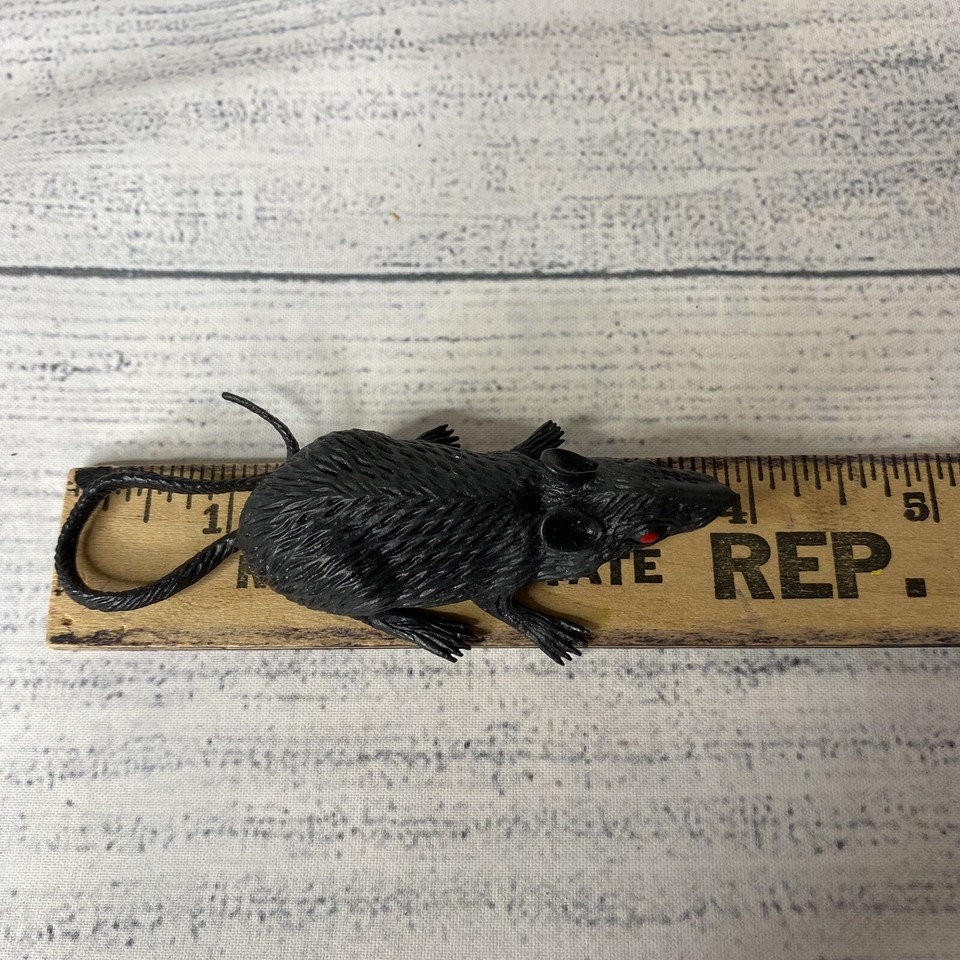 Lot of 3 Rubber Black RATS MICE Halloween + 2 Skeletons Ghost Witch ...