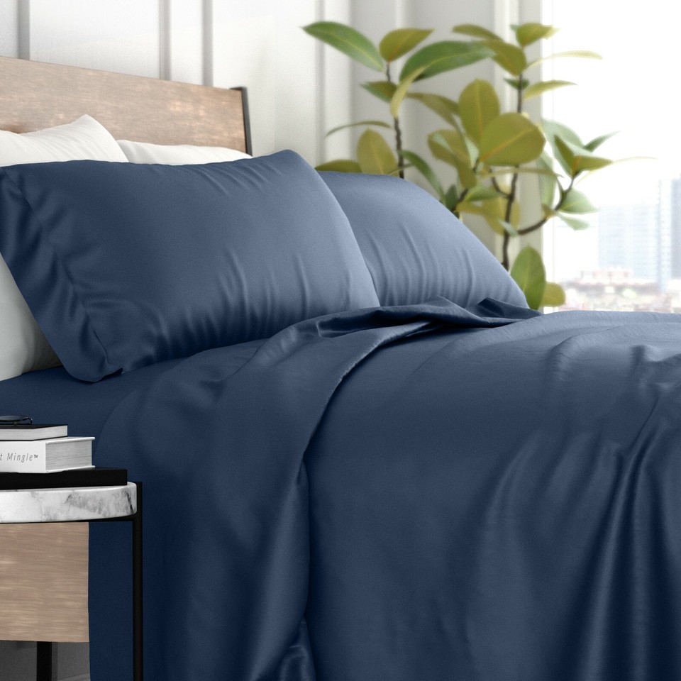 Premium 4PC Soft and Breathable Bamboo Sheet Set by Kaycie Gray Hotel ...